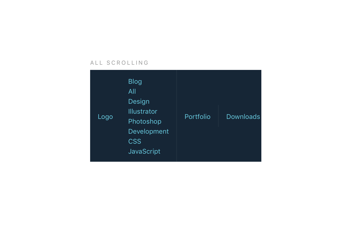 Multiple level horizontal scrolling navigation • iamsteve